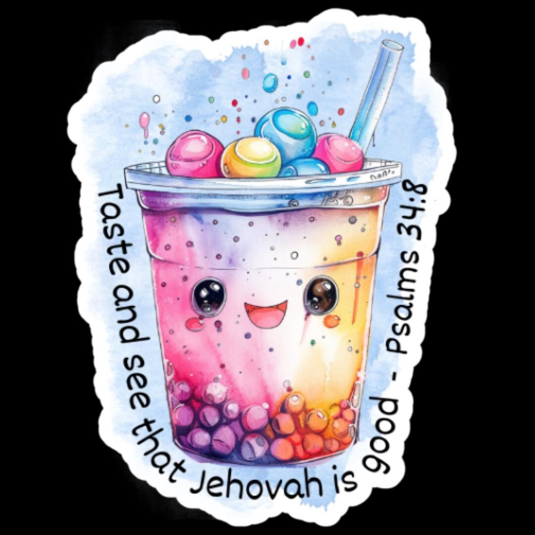 Adorable Sticker, Vinyl Decal, Cute Boba Tea, Scripture on Sticker ...