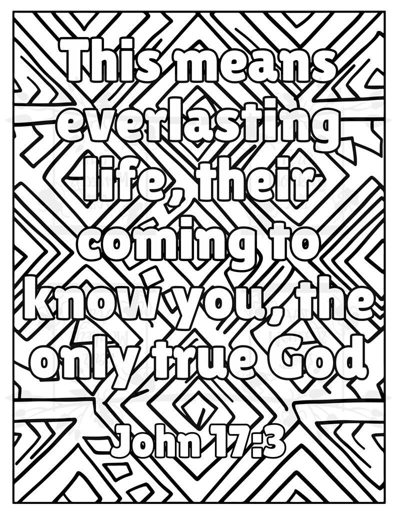 Bible Verse Coloring Pages - 10 Geometric Coloring Book Pages - Calming ...