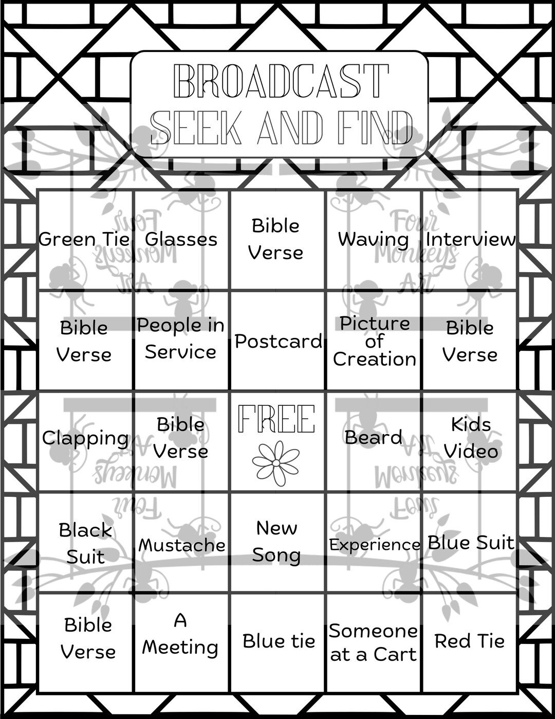 Monthly Broadcast seek and Find AKA Bingo Coloring Pages Quotes From ...
