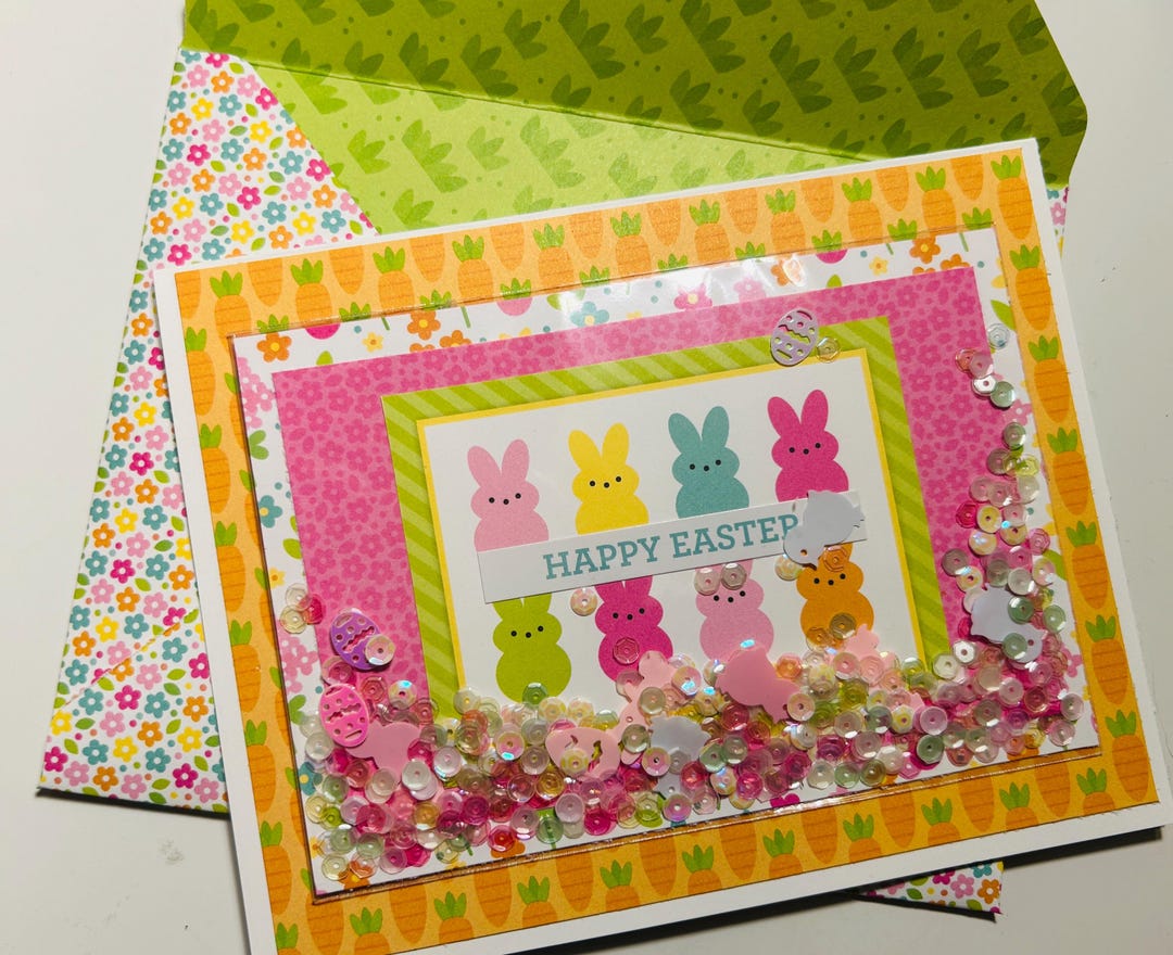 Happy Easter Shaker Note Cards/blank Note Cards/shaker Cards/spring ...