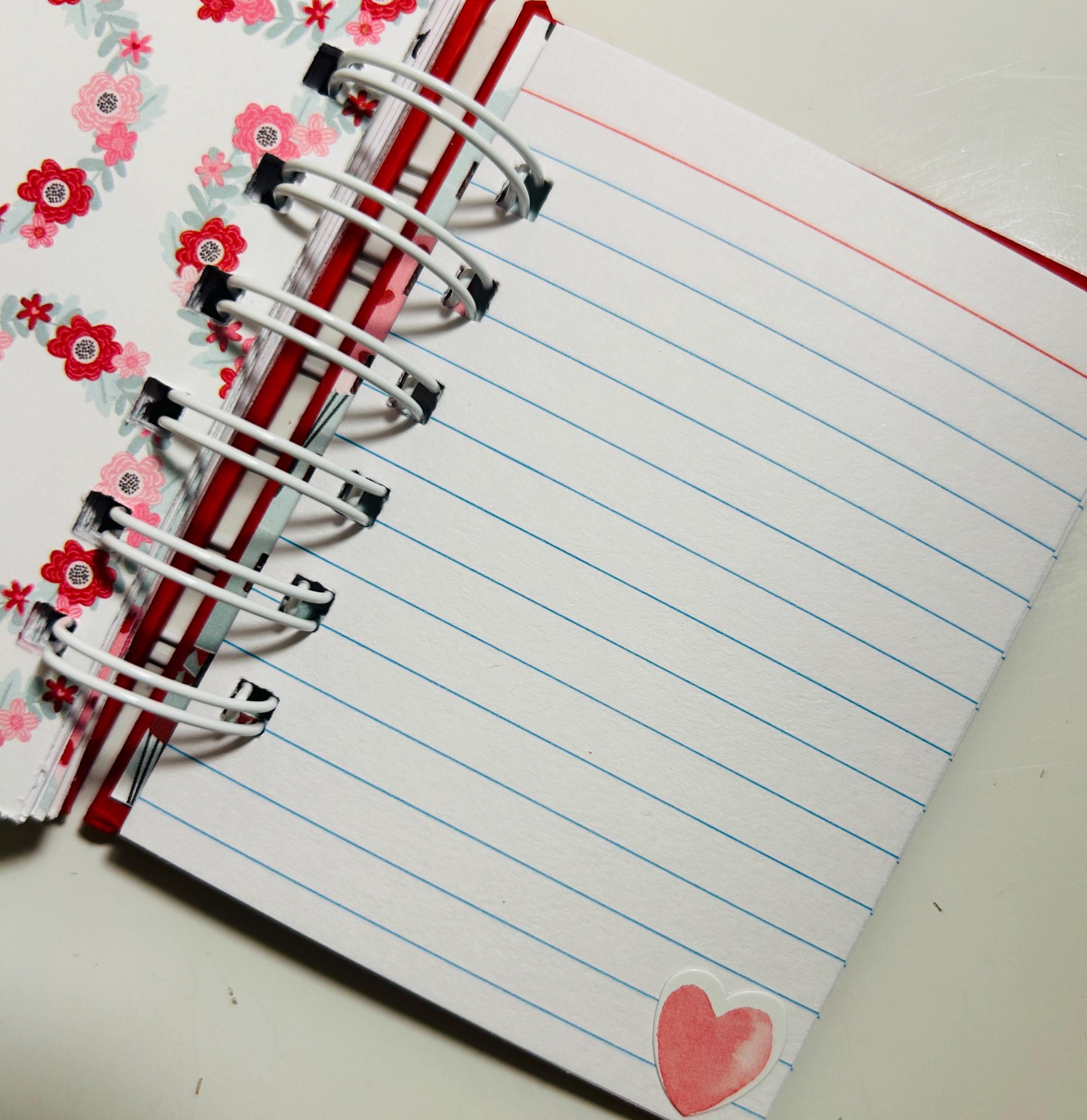 Mini Notebook/“valentine Stamps”/valentines Day Notebook/handmade ...