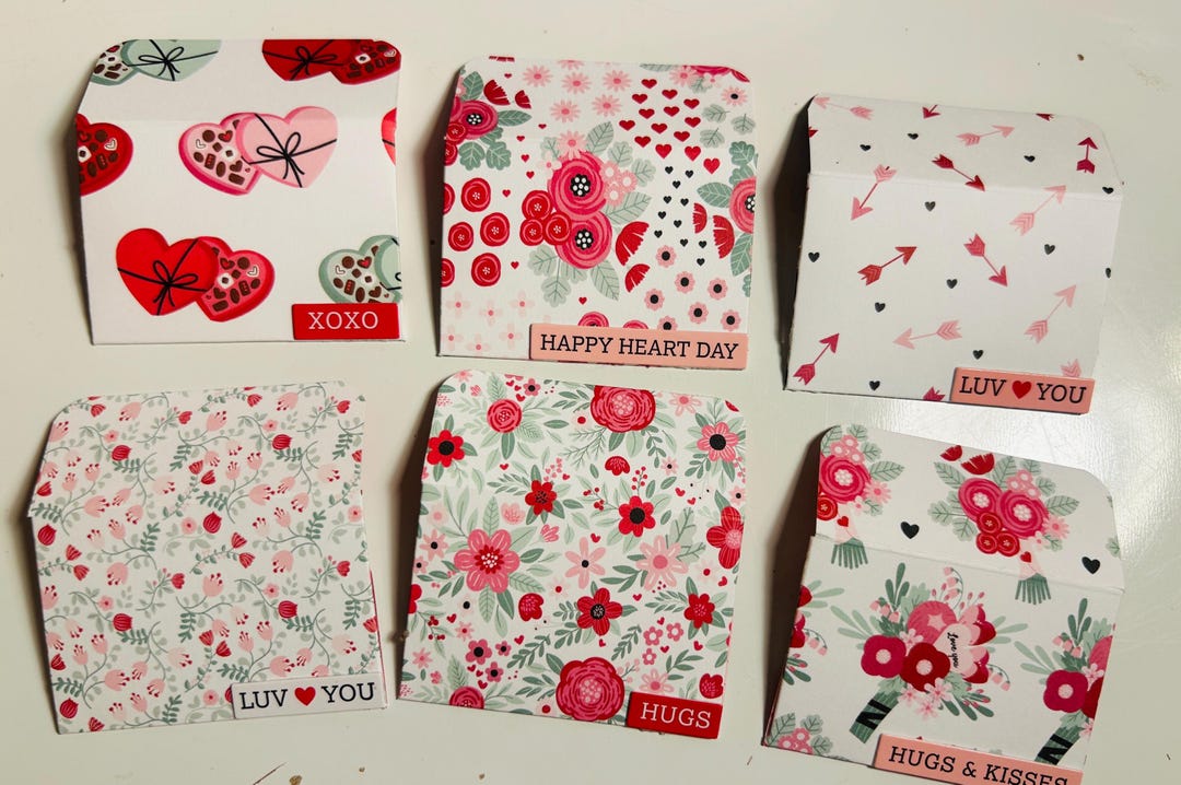 Mini Valentines Day Envelopes/set of 6/valentines Day Envelopes/tiny ...