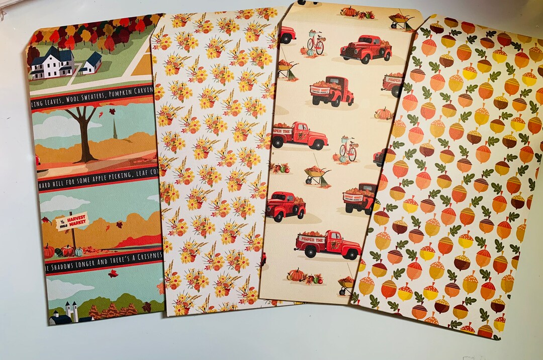 Handmade Fall Policy Envelopes/set of 9/scrapbooking/junk Journaling ...