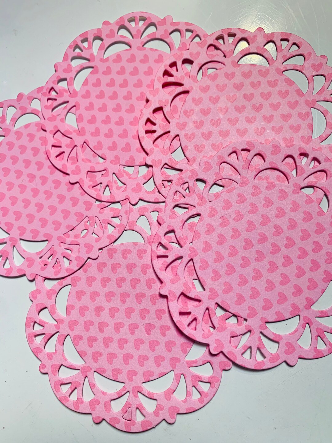 Handmade Paper Doilies/set of 5/embellishments/scrapbooking/junk ...