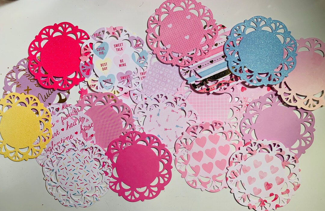 Set of 20 Paper Doilies/sweethearts Day Collection/handmade Doilies ...