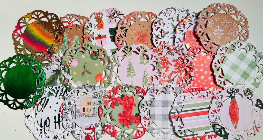 Set of 20 Recollections “holiday Chic” Handmade Doilies/embellishments ...