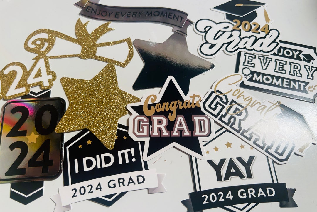 Graduation Die Cut Stickers 2024/die Cuts/scrapbooking/card Making - Etsy