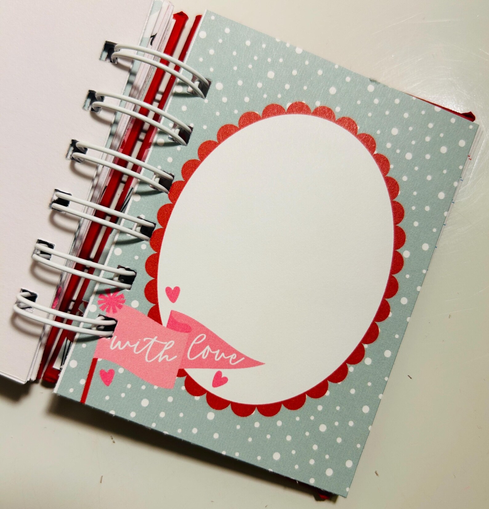 Mini Notebook/“valentine Stamps”/valentines Day Notebook/handmade ...