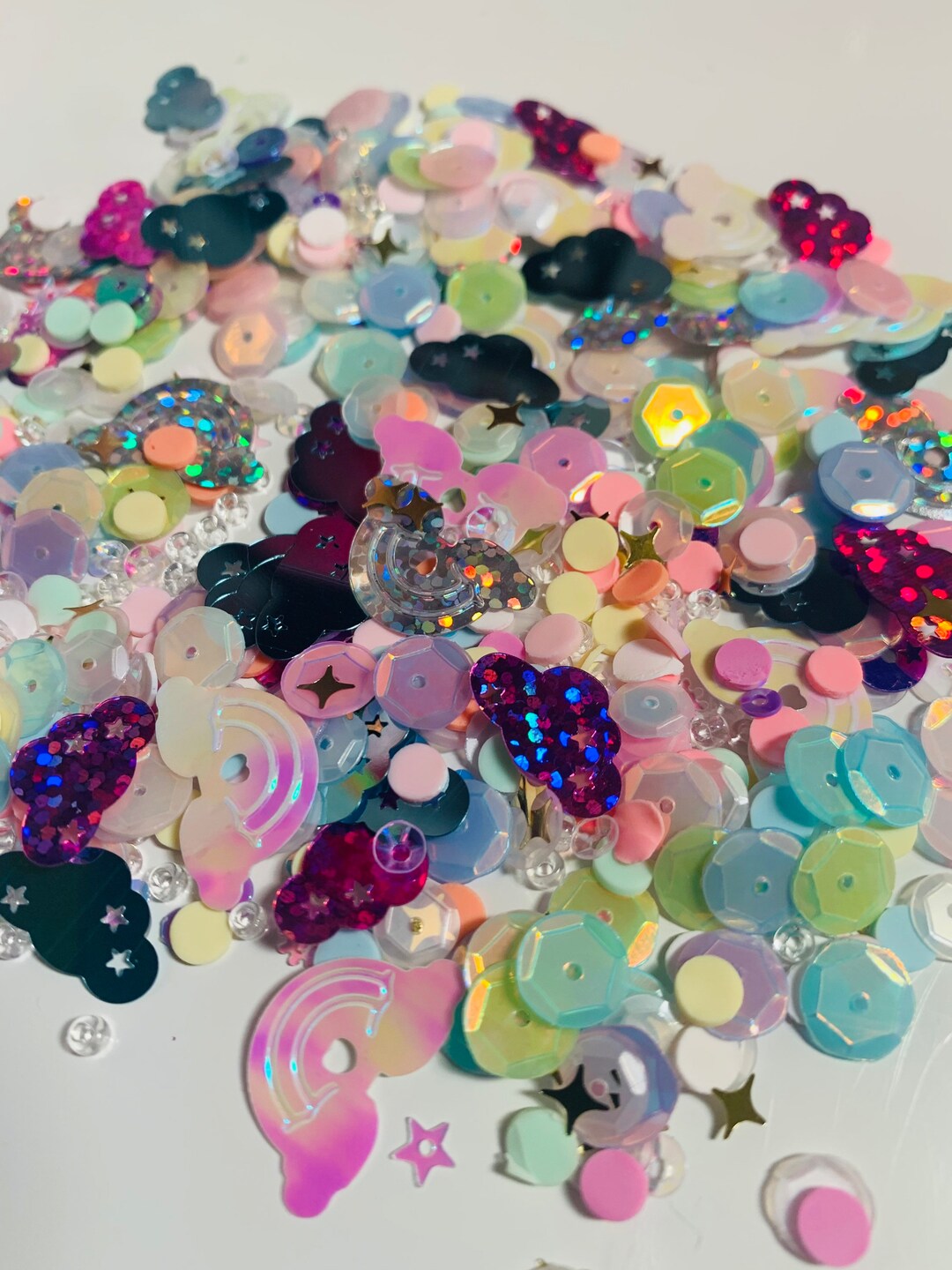 Sequin Mix pastel Rainbow/ Embellishments/scrapbooking/shaker Cards ...
