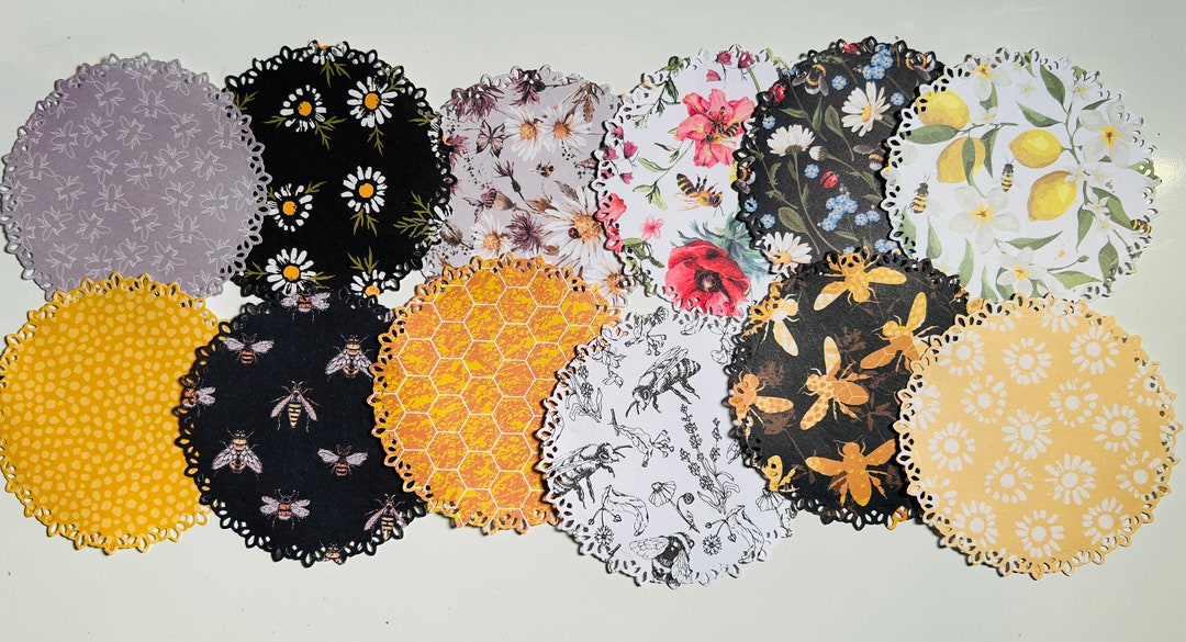 Set of 12 “honey Flower” Paper Doilies/scrapbooking/handmade Doilies ...