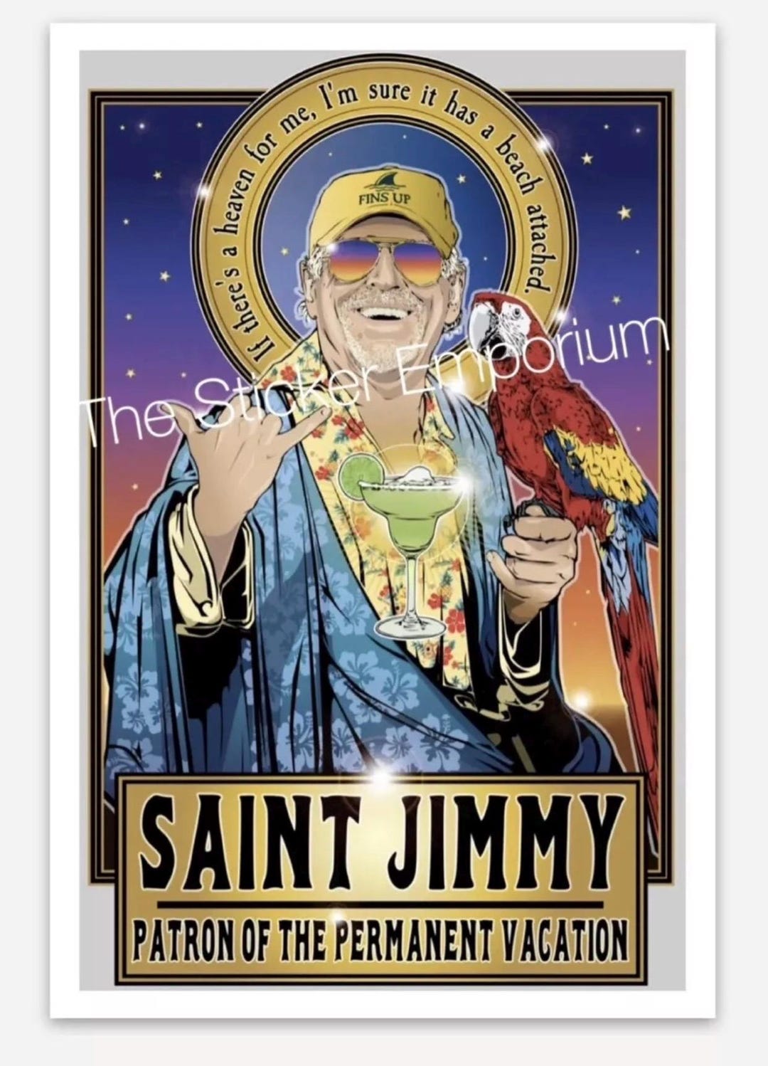 Saint Jimmy 4” Sticker Laptop Car Jimmy Buffett Bubbles up Parrot Head ...