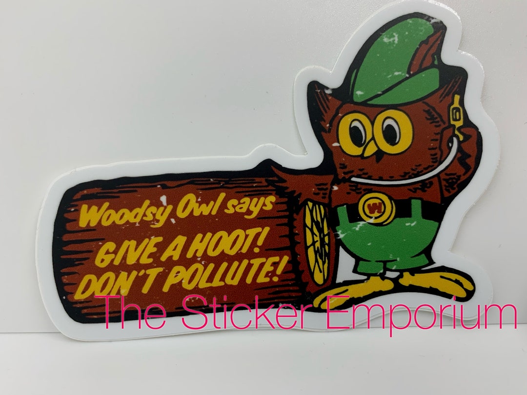 Woodsy Owl Give A Hoot Don’t Pollute Sticker ~ Water Bottle Laptop Tumbler Car Decal - Etsy
