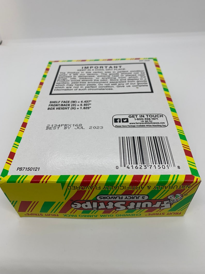 Fruit Stripe Chewing Gum Empty Box Advertising With Bonus Sticker - Etsy