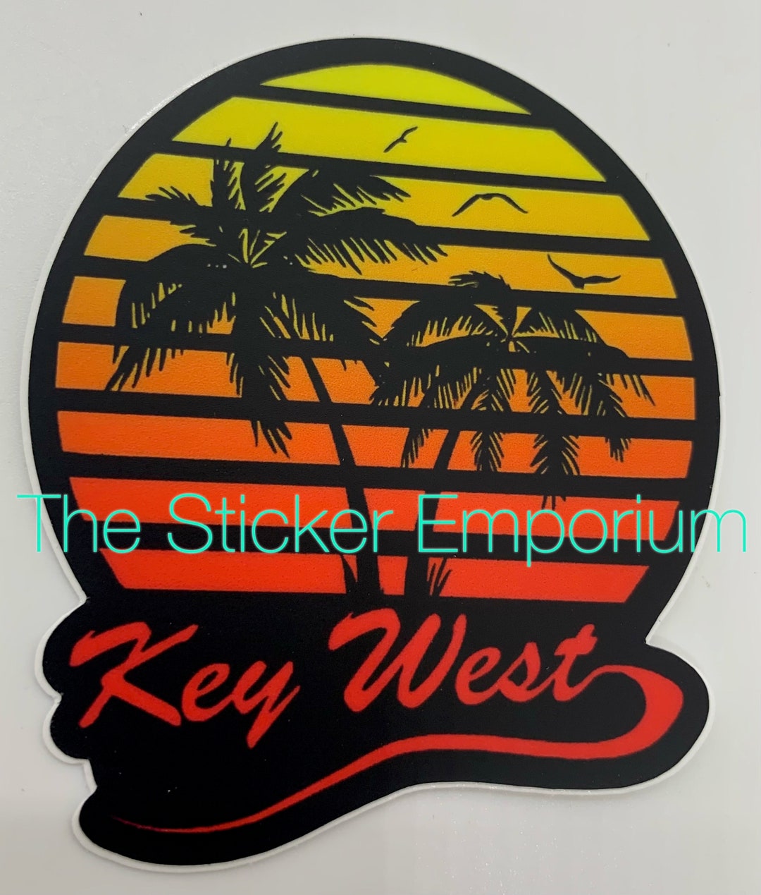 Key West Palm Tree Sunset Sticker, Waterproof Vinyl Decal - Etsy