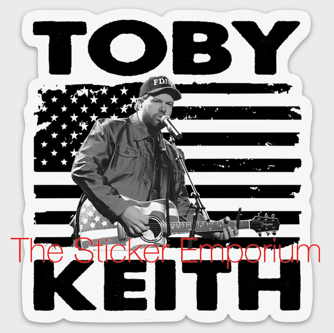 Toby Keith American Flag Sticker ~ Waterproof Water Bottle Tumbler Car ...