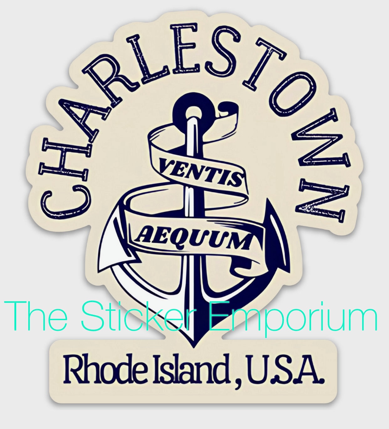 Charlestown RI Rhode Island Anchor Sticker ~ Water Bottle Laptop ...