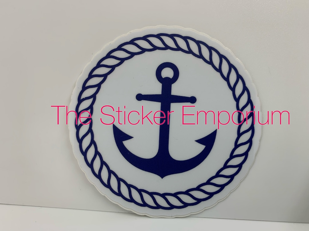 Nautical Rope & Anchor Sticker ~ Water Bottle Laptop Tumbler Waterproof ...