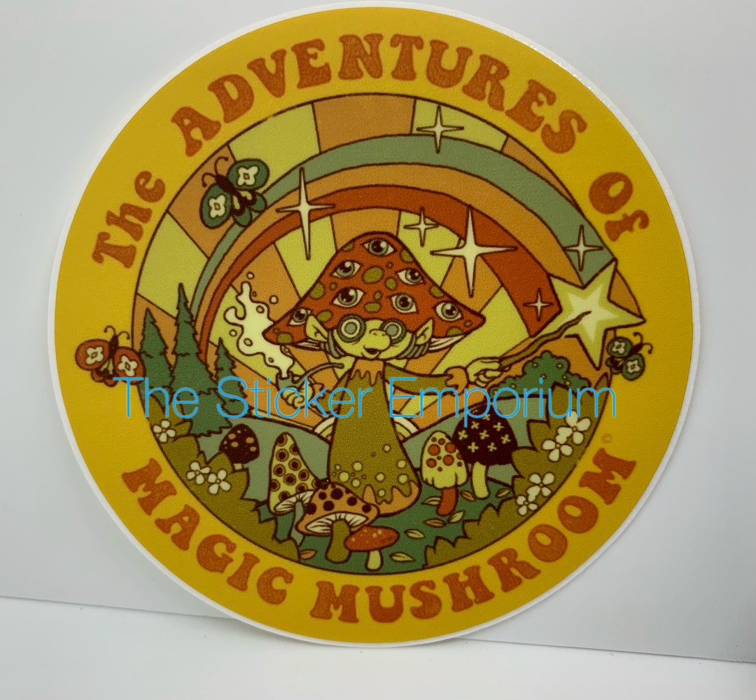 The Adventures of Magic Mushroom Sticker ~ Funny Psychedelic GD Decal ...
