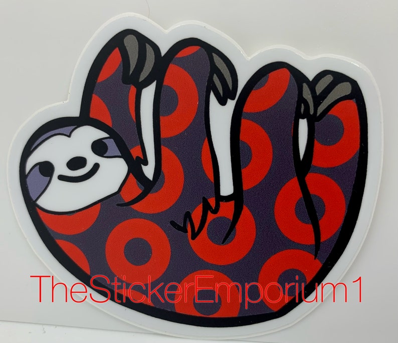 Donut Sloth Phish Sticker ~ Water Bottle Laptop Tumbler Car Lyrics ...