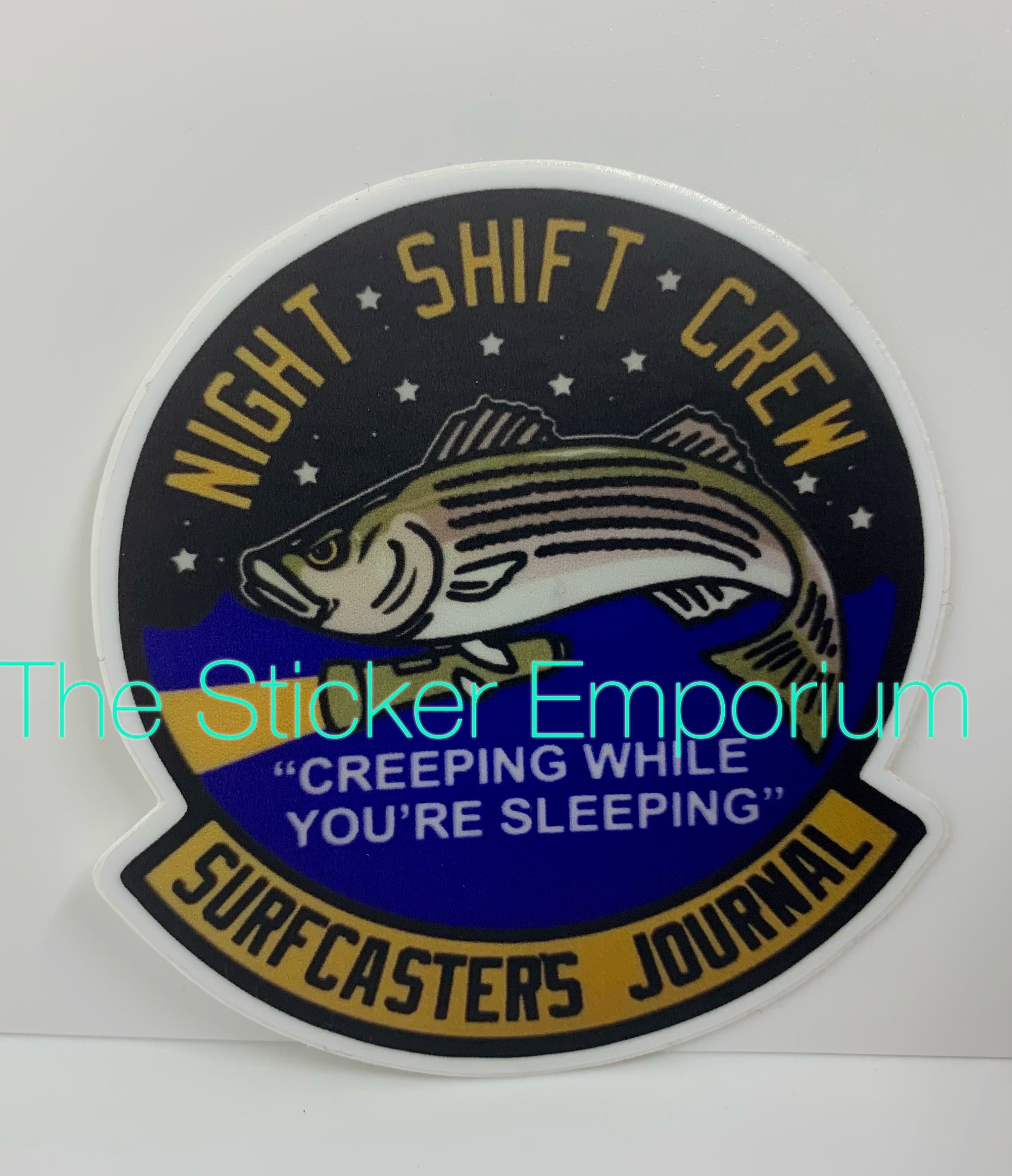 Surf Fishing Saltwater Striper Striped Bass Sticker ~ Water Bottle ...