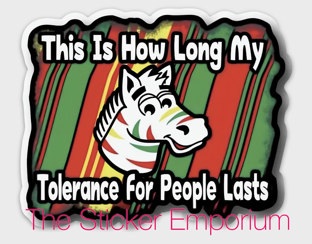 Fruit Stripe Zebra Gum Tolerance Patience Funny Vinyl Sticker Water ...