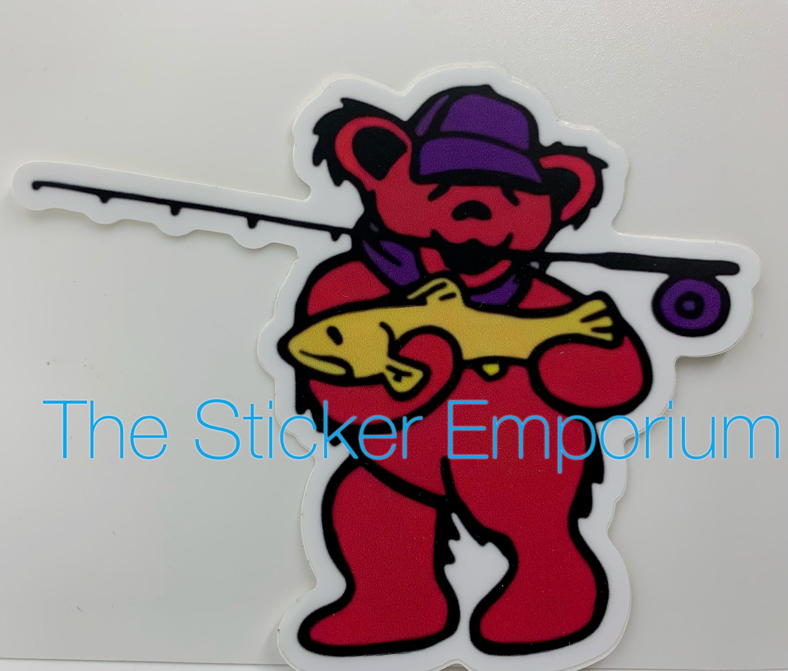 GD Fly Fishing Bear Vinyl Sticker - Laptop, Car, Water Bottle Phish ...