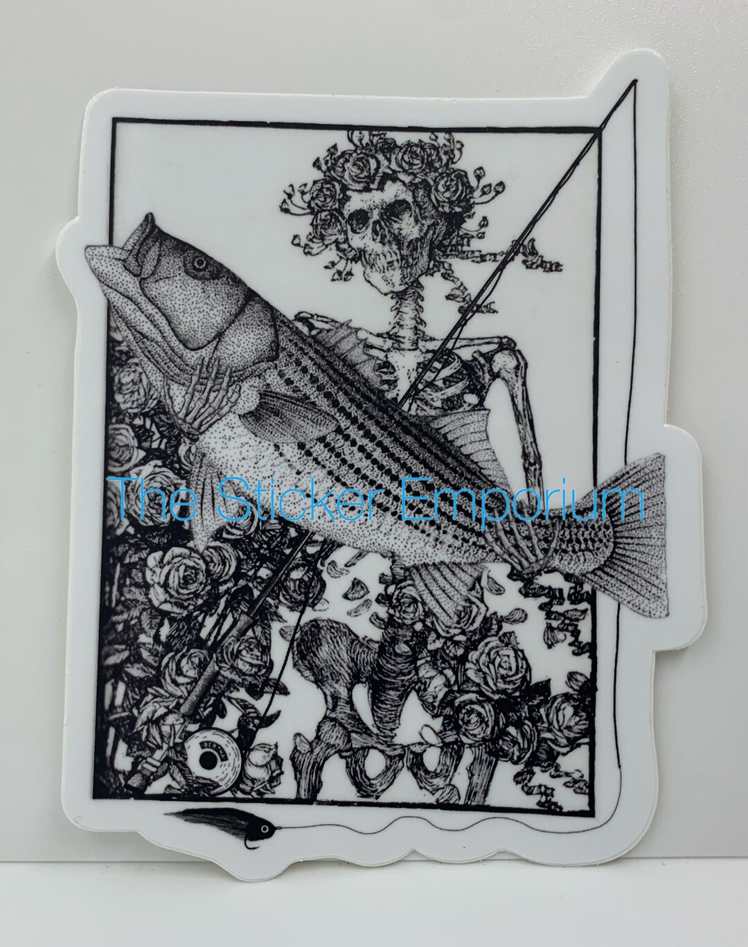 GD Fishing Striped Bass Fish Reel / Pole Sticker Water Bottle Laptop ...