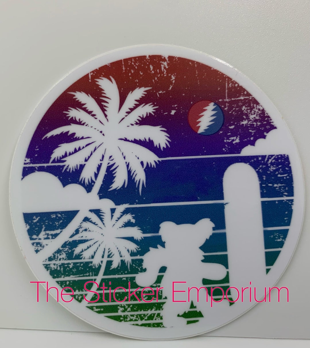 GD Surfing Bear Tiki Sticker - Waterproof Vinyl Surfboard Decal - Etsy