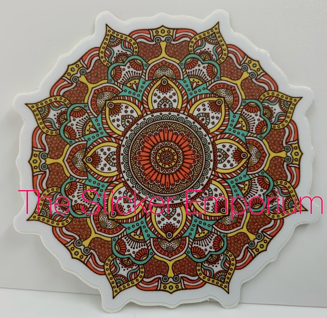 Aesthetic Mandela Sticker ~ Water Bottle Laptop Tumbler Car Waterproof ...