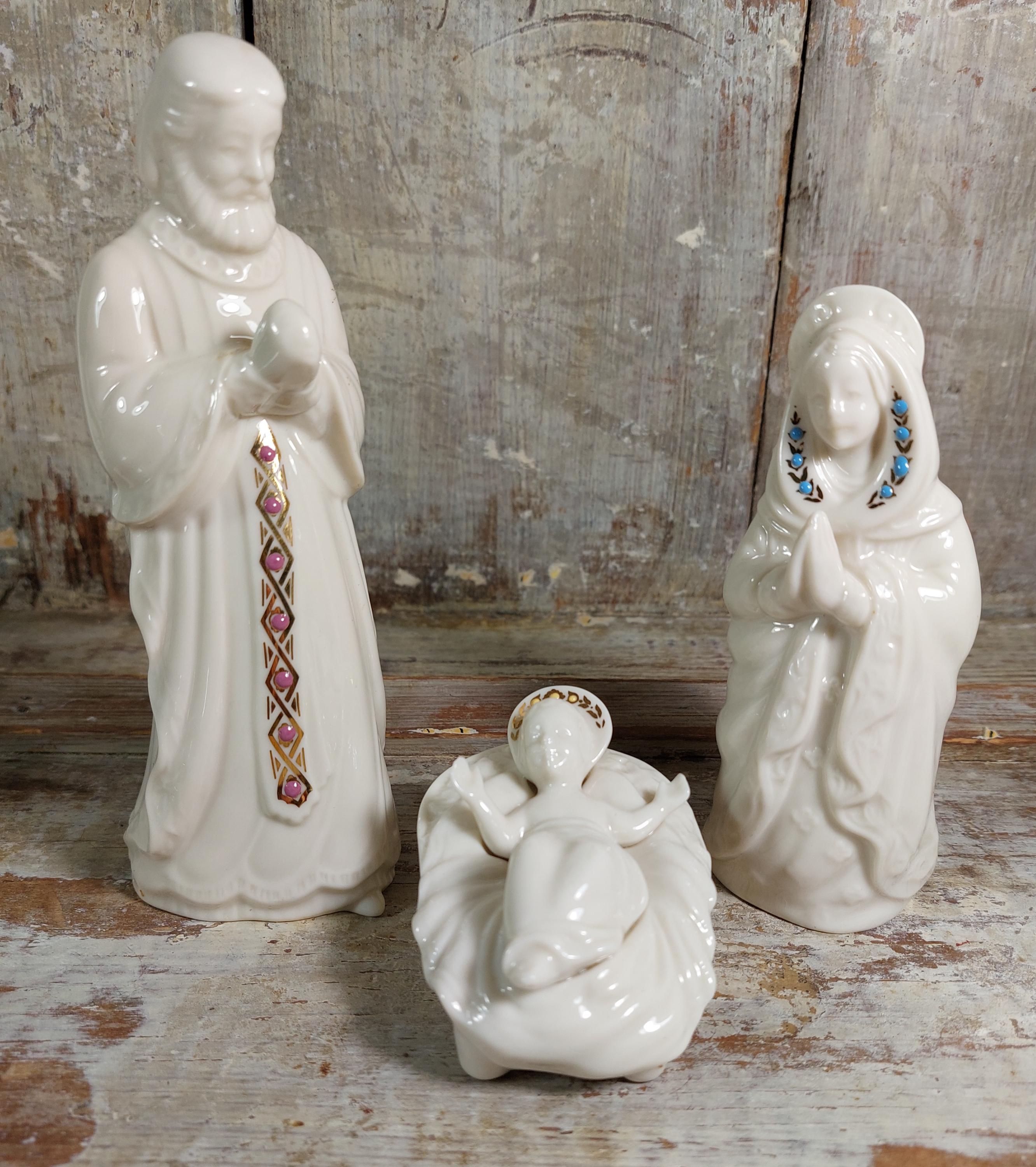 Lenox 1993 the Holy Family and Crystal Star Ornament Jewelled Set ...