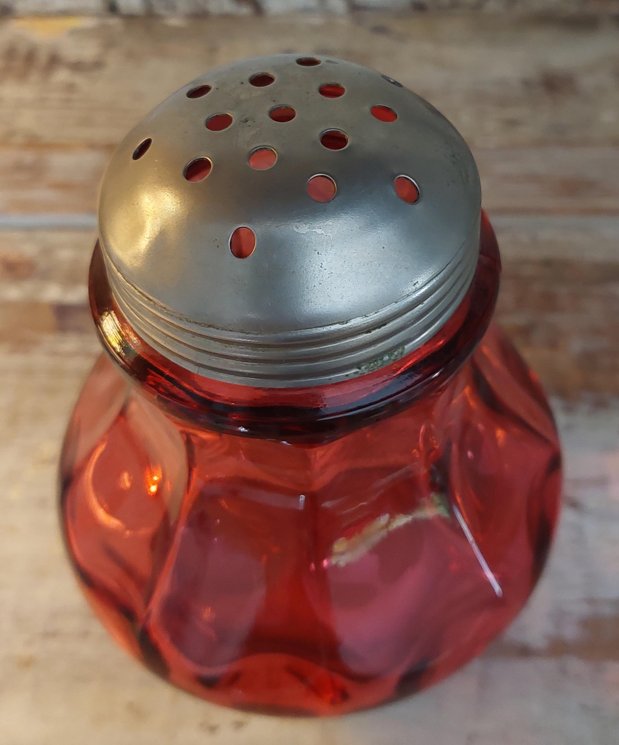 Fenton Cranberry Optic Coin Dot Sugar Shaker 9 Panel - Etsy