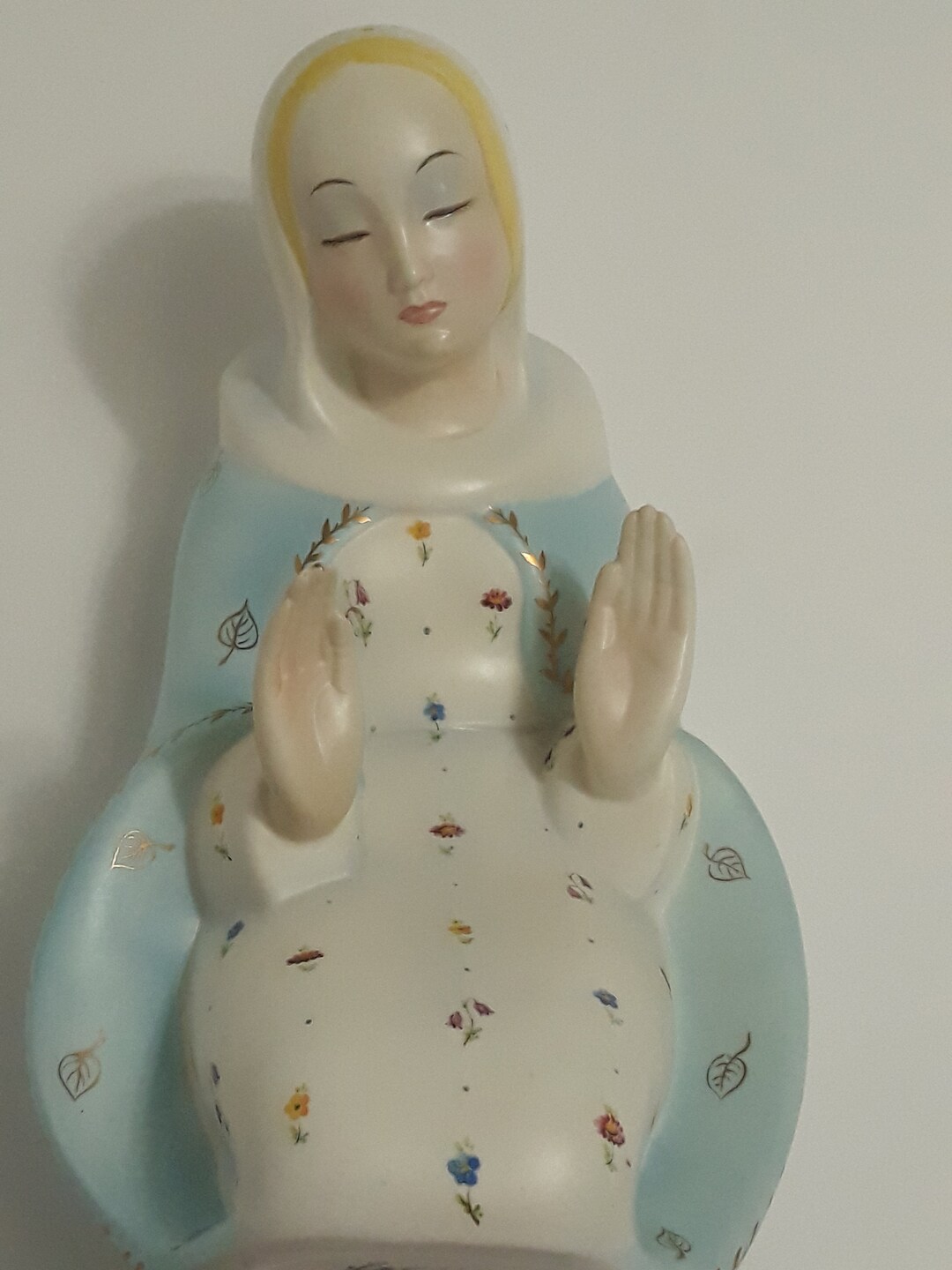 Lenci Pottery Figure of the Madonna, Modelled Kneeling With Raised ...