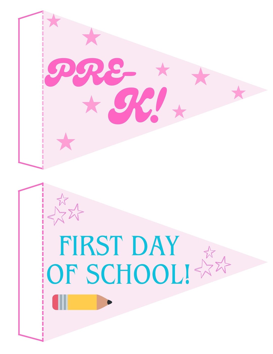 Back to School Flags Printable PDF Back to School Pennant Flags Pre-k ...