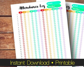 Homeschool Attendance Log, School Attendance Tracker, Attendance Record ...