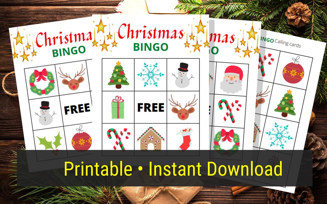 Christmas Bingo Cards Printable Bingo - Etsy