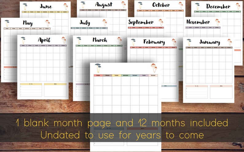Homeschool Planner Printable Mushrooms - Etsy