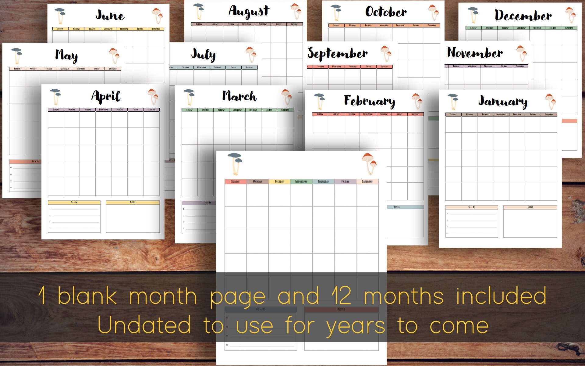 Homeschool Planner Printable Mushrooms - Etsy