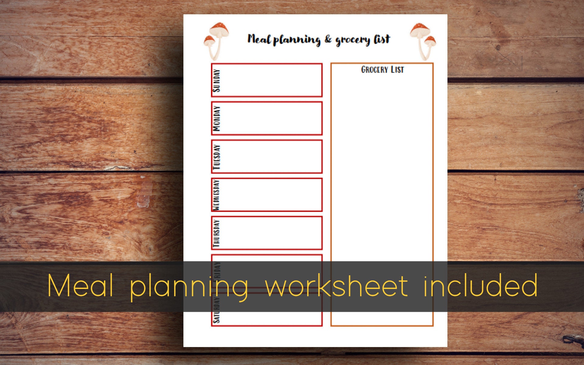 Homeschool Planner Printable Mushrooms - Etsy
