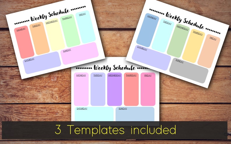 Homeschool Printable Weekly Schedule - Etsy