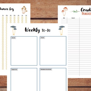 Homeschool Planner Printable Mushrooms - Etsy