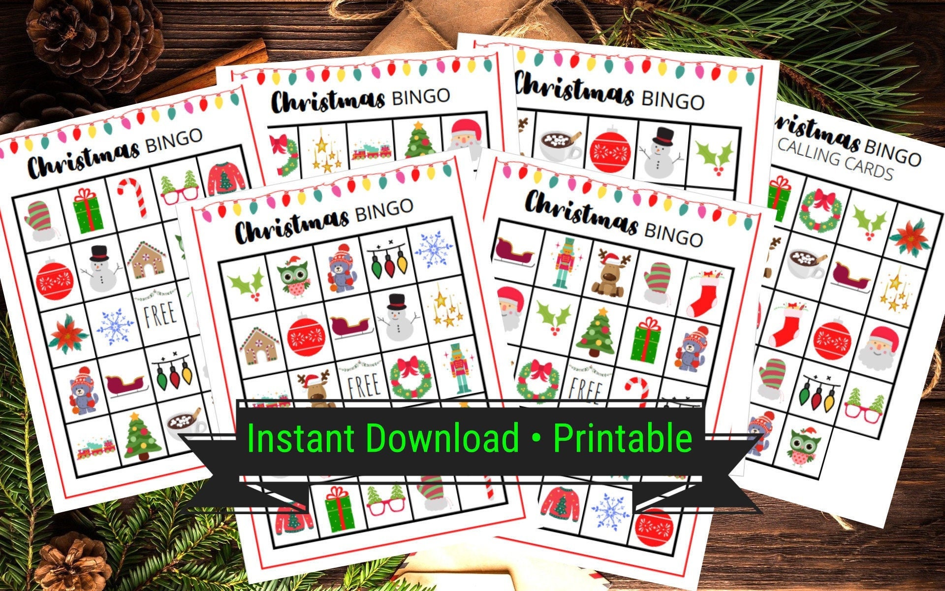 Christmas Bingo Cards Printable Bingo - Etsy