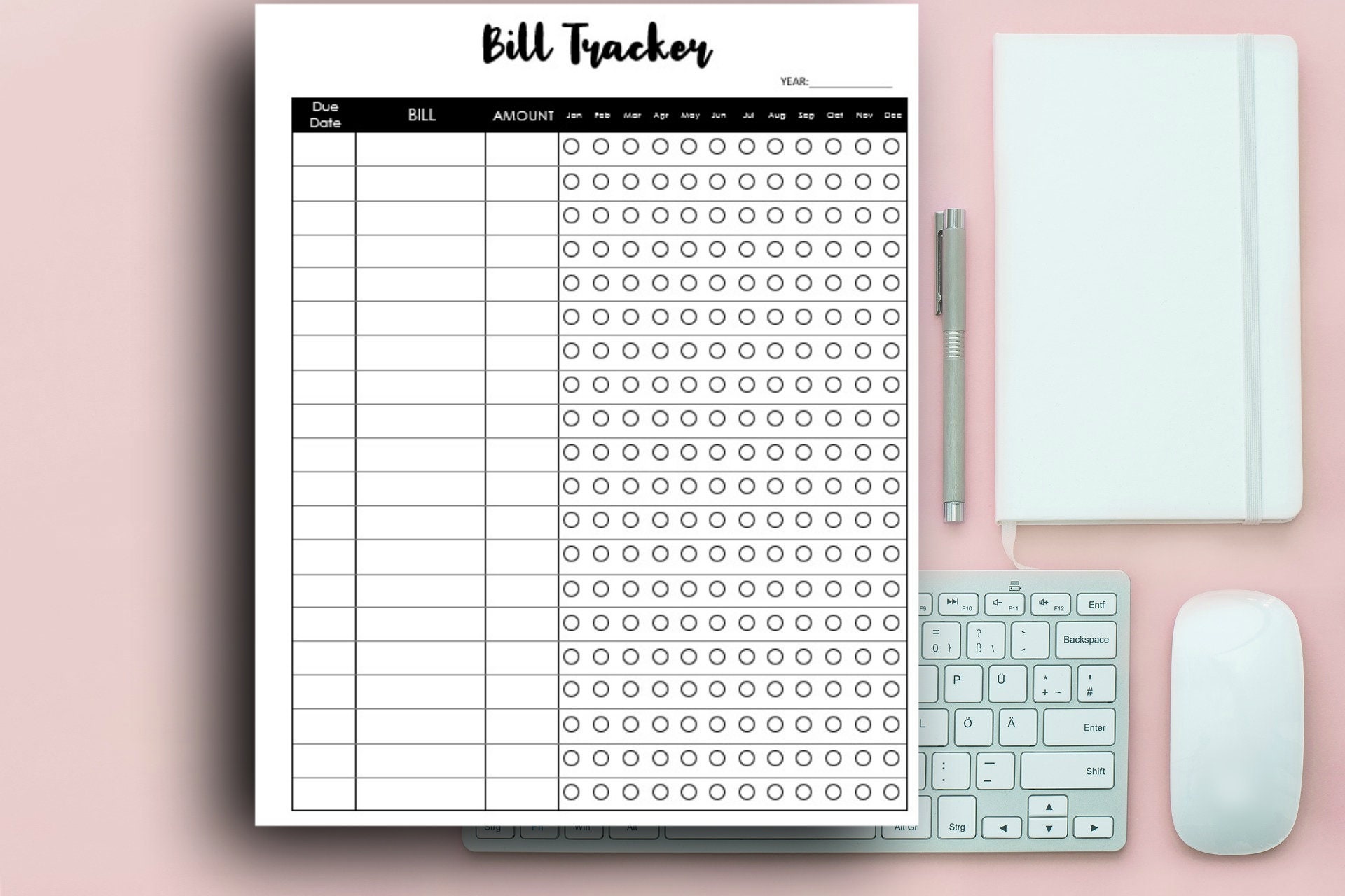 Bill Tracker Instant Download - Etsy