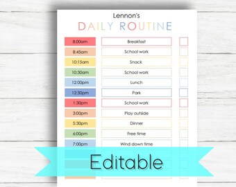 Editable Video Game Homeschool Schedule, Video Game Daily Routine Kids ...