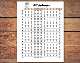 Homeschool Attendance Sheet Printable. Homeschool Attendance Tracker ...