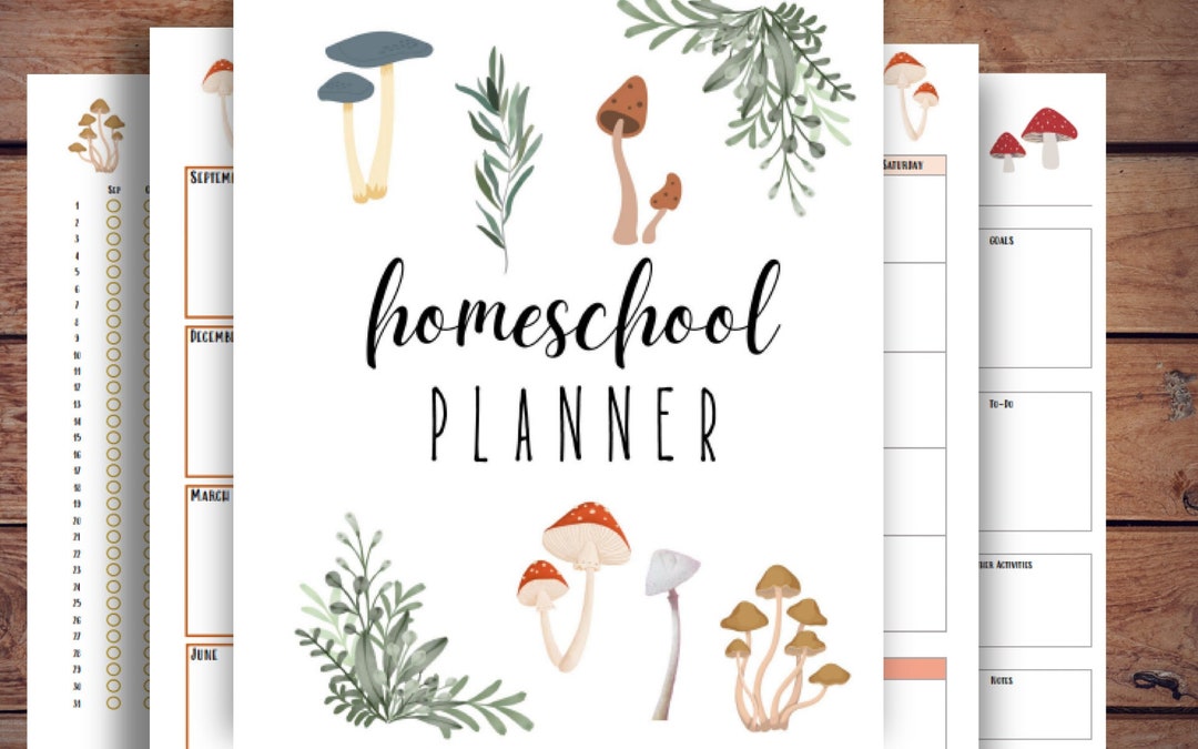 Homeschool Planner Printable Mushrooms - Etsy