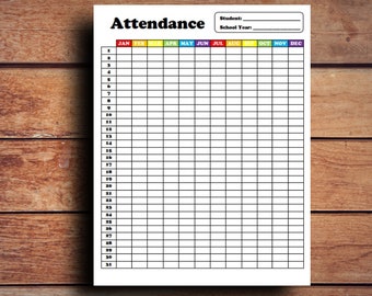 Homeschool Attendance Log Printable Homeschool Planner - Etsy