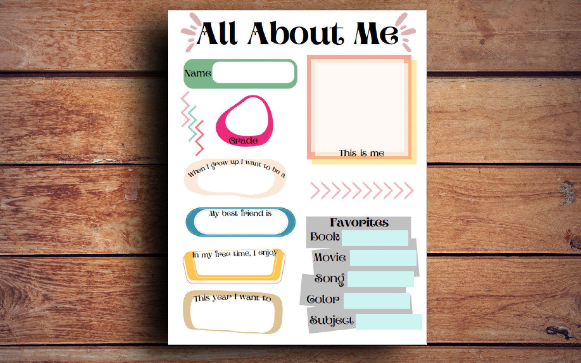 All About Me First Day of School Interview - Etsy