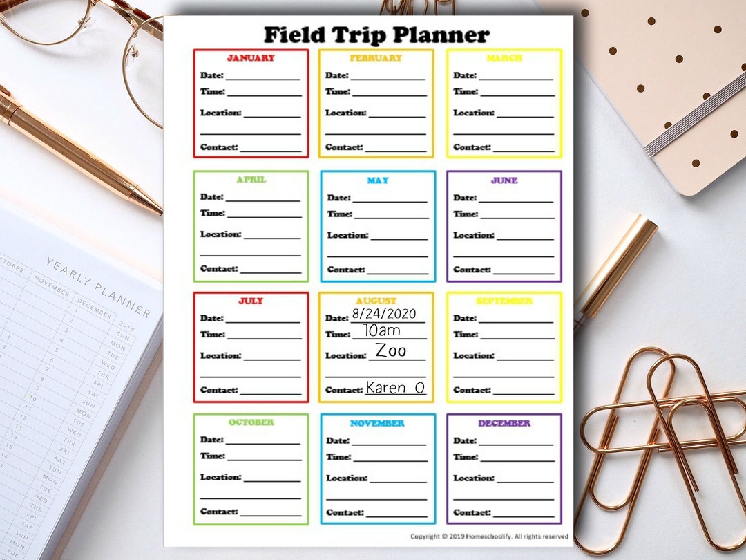 Field Trip Planner Homeschool Printable • Instant Download - Etsy