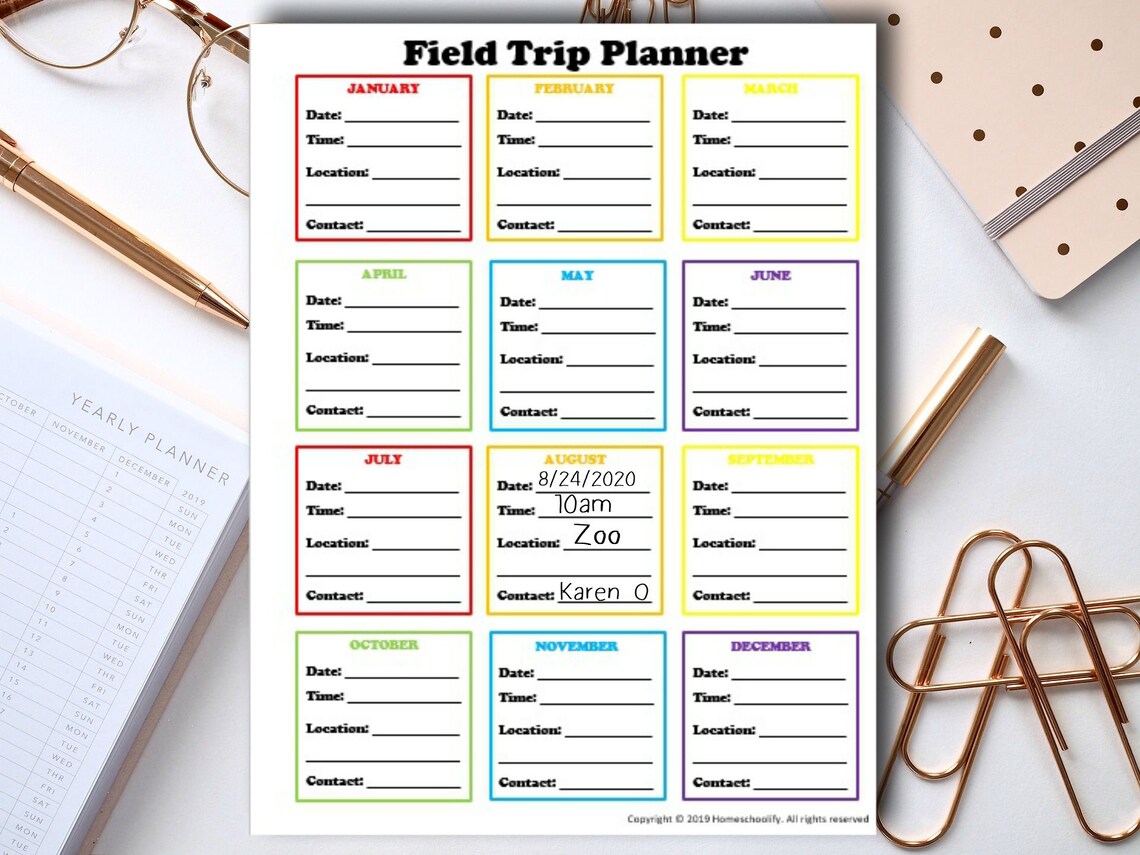 Field Trip Planner Homeschool Printable • Instant Download - Etsy