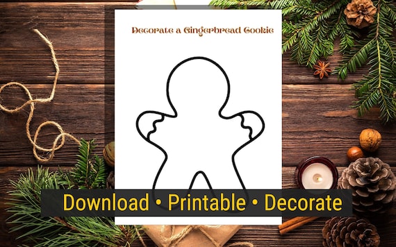 Decorate a Gingerbread Cookie Christmas Printable for Kids - Etsy